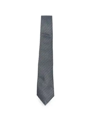 Giorgio Armani Silk Tie With Patterned Design - Gray