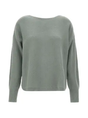 ELENA MIRO` Ribbed Boat Neck Sweater