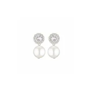 STEPHANIE BROWNE AUSTRALIA Caulfield Pearl Earrings - Silver