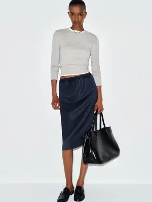REFORMATION Elana Midi Skirt - Blue