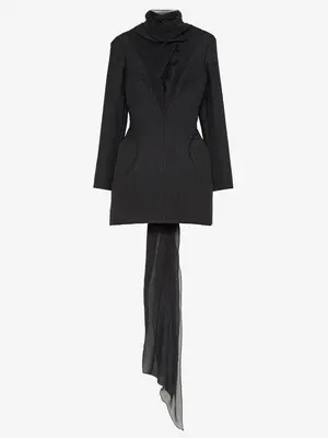 Alexander McQueen Light Tweed Evening Dress - Black