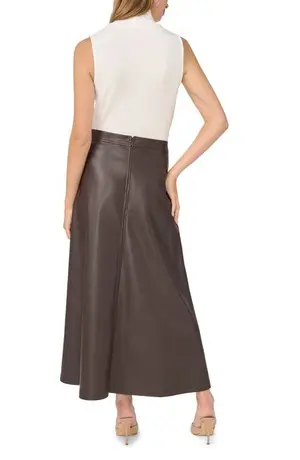 Vince Camuto Faux Leather A-line Skirt
