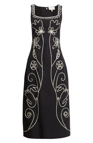 CLEOBELLA Ruxandra Embroidered Midi Dress