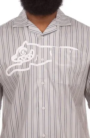 ICECREAM Giant Stripe Cotton Camp Shirt