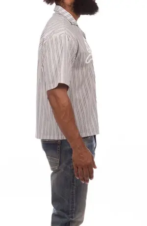 ICECREAM Giant Stripe Cotton Camp Shirt
