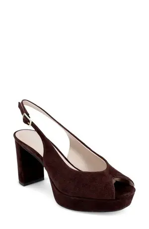 Pelle Moda Andee Slingback Peep Toe Pump Chocolate