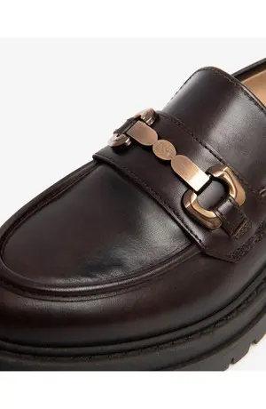 NEROGIARDINI Bit Platform Lug Sole Loafer - Chocolate