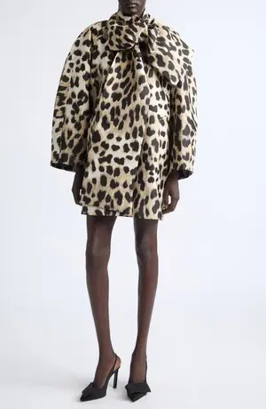 Givenchy Bow Scarf Short Coat - Beige