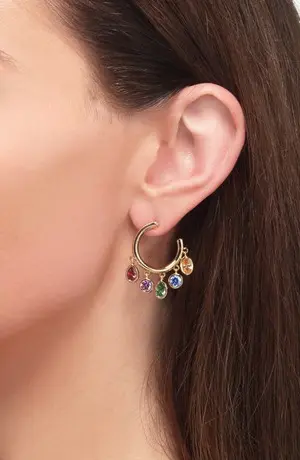 SWAROVSKI Mixed Cut Cubic Zirconia Hoop Earrings