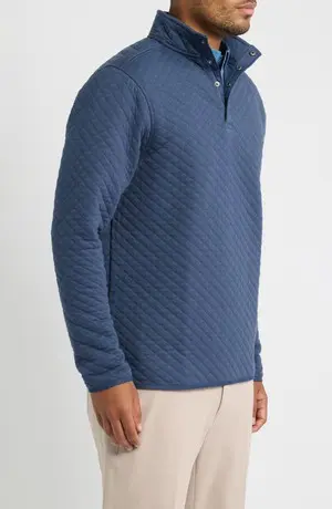 SWANNIES Quilted Snap Placket Pullover