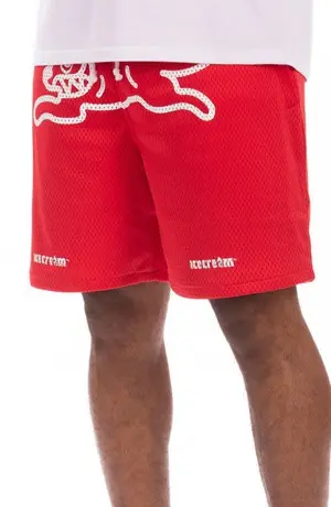 ICECREAM Running Dog Mesh Shorts - Salsa