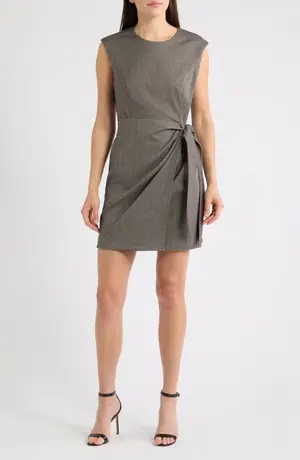 Sam Edelman One-shoulder Abstract Print Midi Dress - Taupe
