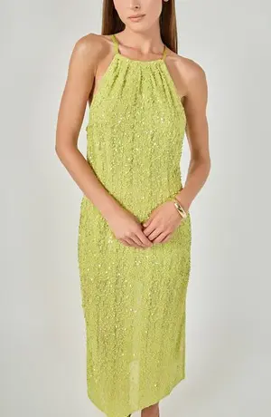 Endless Rose Sequin Halter Maxi Dress