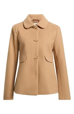 CECE DUPRAZ Bow Button Swing Jacket - Camel