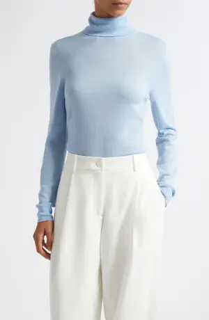 TOCCIN Alma Wool Turtleneck Sweater - Sky