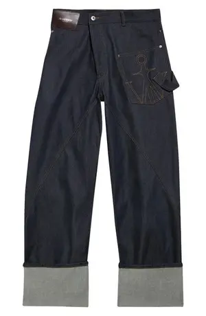 JW Anderson Cuffed Twisted Workwear Jeans - Indigo