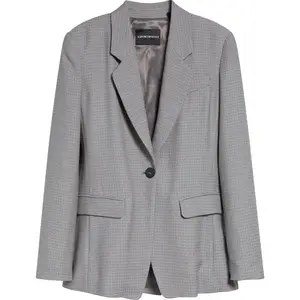 Emporio Armani Structured Single Button Blazer - Ecru/black