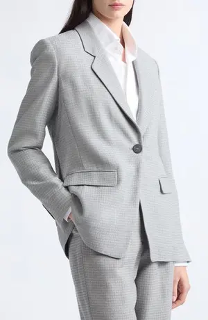 Emporio Armani Structured Single-button Blazer With Peak Lapels