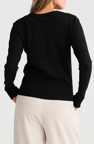 BRAVE+TRUE St. James Sweater With Hardware Accents - Black