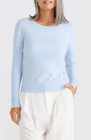 BRAVE+TRUE St. James Sweater With Hardware Accents - Light Blue