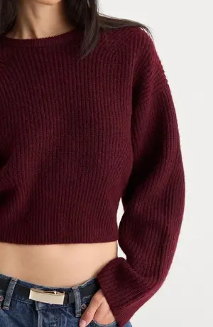 Good American The Chunky Knit Crewneck Sweater