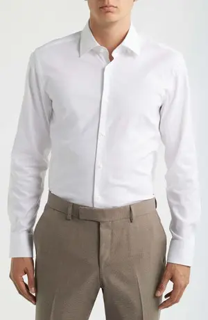 BOSS Hank Slim Fit Stretch Cotton Dress Shirt - White