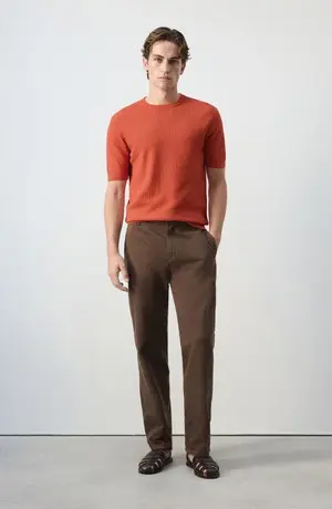 Mango Waffle Knit T-shirt - Medium Pink