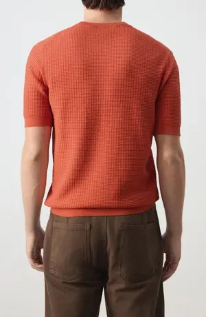 Mango Waffle Knit T-shirt - Medium Pink