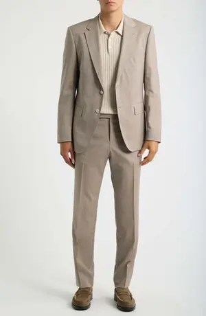 BOSS Virgin Wool Suit - Medium Beige