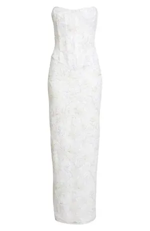 House Of Cb Anisa Beaded Sleeveless Gown