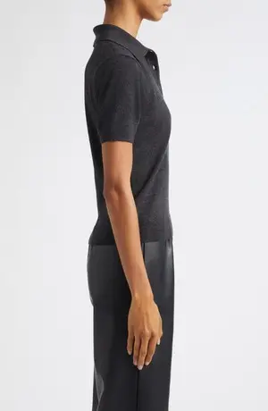 TOCCIN Rue Wool Short Sleeve Polo - Shadow