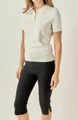 English Factory Side Slit Capri Pants