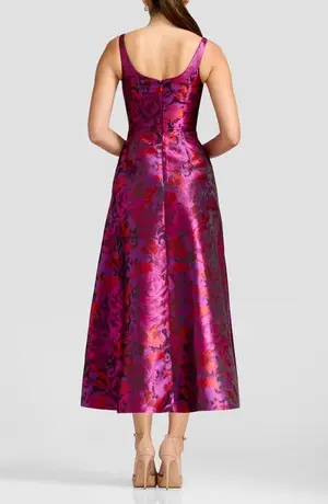 Dress The Population Vanna Floral Cocktail Midi Dress