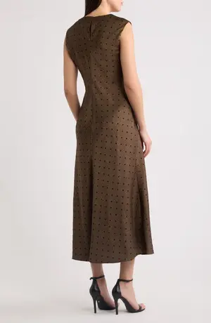 Sam Edelman Polka Dot Satin Maxi Dress