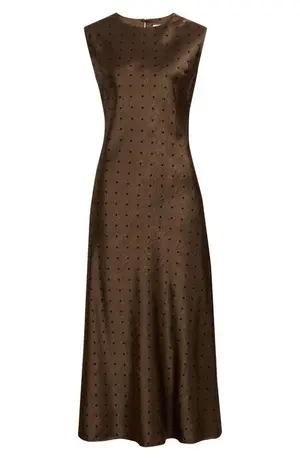 Sam Edelman Polka Dot Satin Maxi Dress