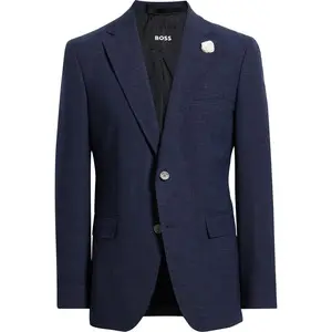 BOSS Hutson Slim Fit Wool Blend Sport Coat - Dark Blue