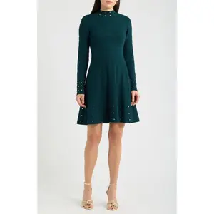 Vince Camuto Stud Ottoman Long Sleeve Sweater Dress