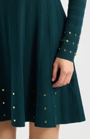 Vince Camuto Stud Ottoman Long Sleeve Sweater Dress