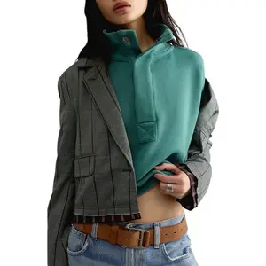 Free People Timeless Snap Placket Pullover - Aqua
