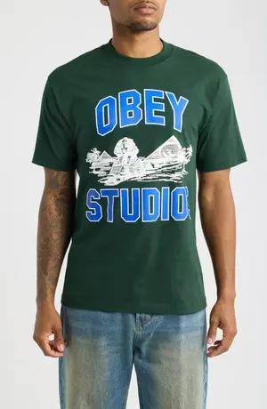 Obey Cairo Graphic T-shirt - Forest Green