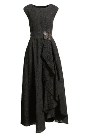 TAHARI ASL Crinkle Taffeta Gown