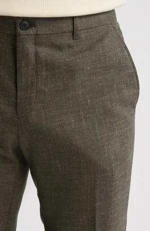 BOSS Genius Slim Fit Wool And Linen Trousers