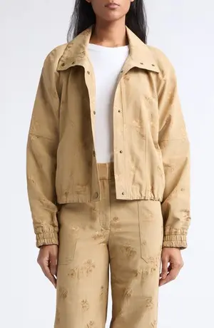 Veronica Beard Ainsworth Floral Jacquard Jacket - Sand