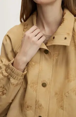 Veronica Beard Ainsworth Floral Jacquard Jacket - Sand