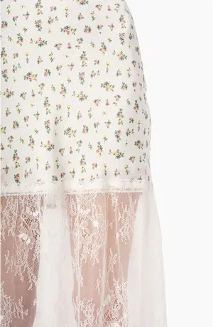 Cami Nyc Flo Midi Skirt With Lace Hem