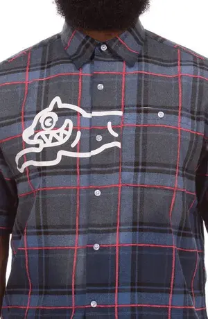 ICECREAM Snow Cone Plaid Short Sleeve Button-up Shirt - Surf The Web