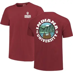 IMAGE ONE Indiana Hoosiers Comfort Colors Thick Lined Landscape T-shirt - Crimson