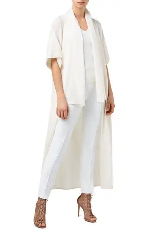 Akris Akirs Short Sleeve Long Wool Crepe Jacket