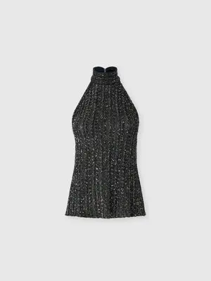 Missoni Halterneck Sequin Embellished Knit Top - Multicoloured