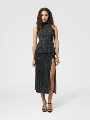 Missoni Halterneck Sequin Embellished Knit Top - Multicoloured